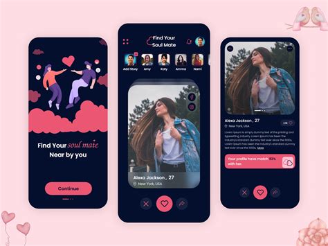 Best Uiux Design For Dating App 💑 On Behance