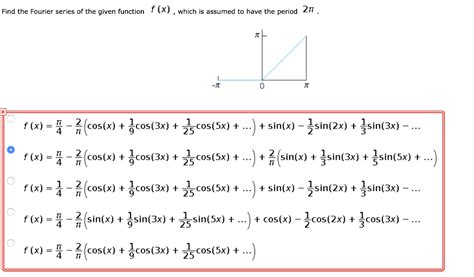 solved find the fourier series of the given function