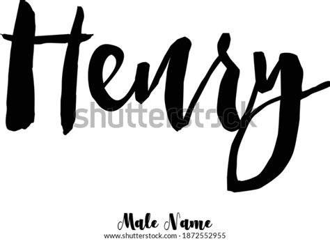 Nombre Henry Malé Negrita Caligrafía Cursiva Tipo Vector De Stock Libre De Regalías