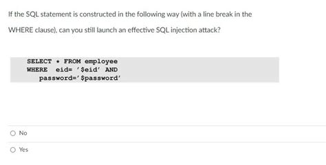 Solved If The SQL Statement Is Constructed In The Following Chegg Com