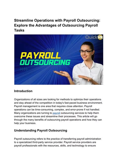 Ppt Streamline Operations With Payroll Outsourcing Explore The