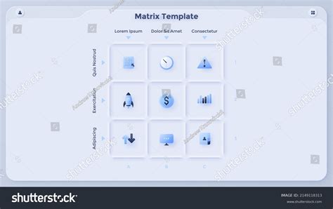 Matrix Chart 9 Rectangular Cells Coordinates เวกเตอร์สต็อก ปลอดค่า