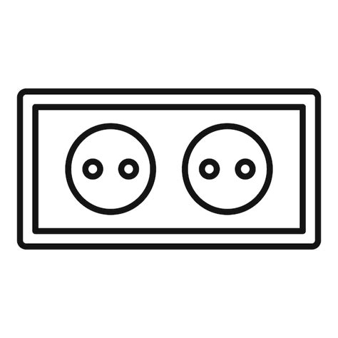 Premium Vector Double Power Socket Icon Outline Double Power Socket Vector Icon For Web Design