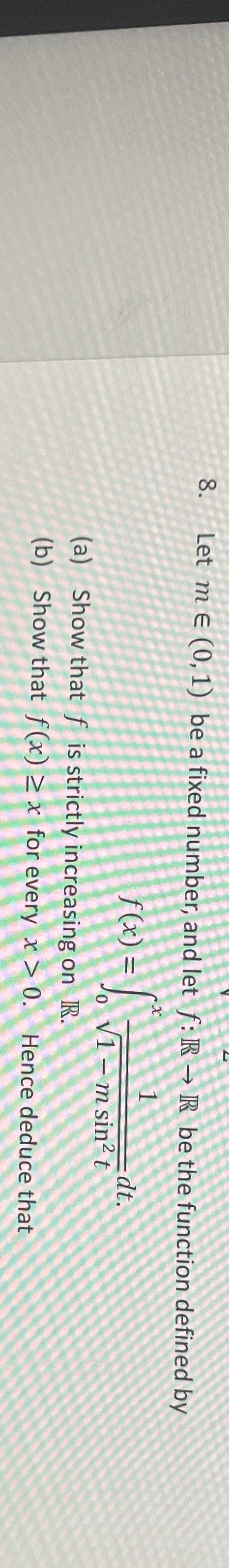 Solved Let Min01 ﻿be A Fixed Number And Let Fr→r ﻿be