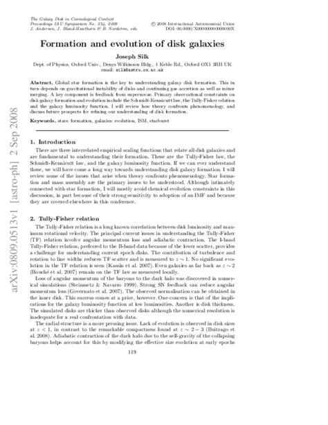 Pdf Formation And Evolution Of Disk Galaxies