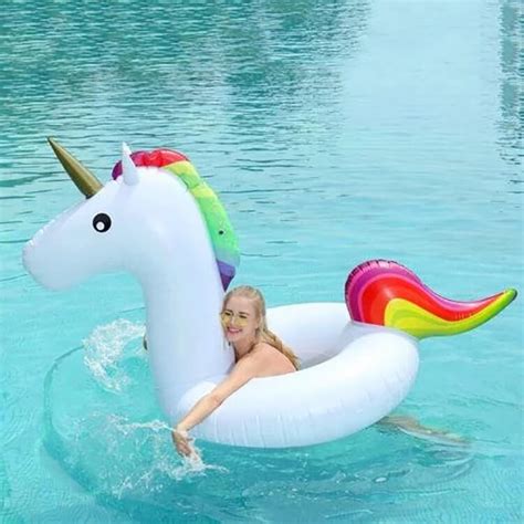 Wholesale Swimming Inflatable Floating Rainbow Unicorn Pool Float Tube Super Industrial