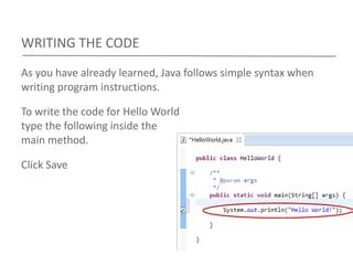 Eclipse Basics Hello World Ppt
