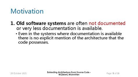 Extracting Architectural Model From Source Code By Mohsen