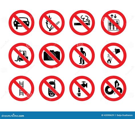 Prohibition Signs Stock Vector Illustration Of Match 42090629