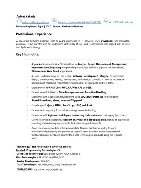 resume aniket kakade dotnet developer1 pdf language integrated