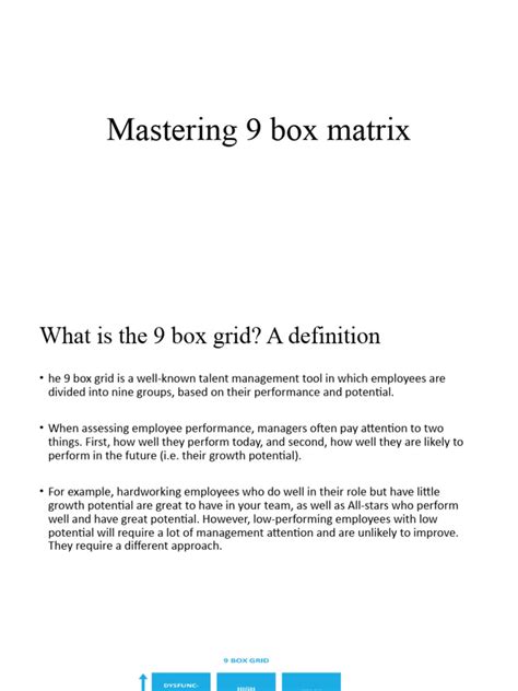 Mastering 9 Box Matrix Pdf Employment Economies