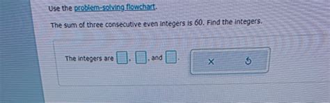 Solved Use The Problem Solving Flowchart The Sum Of Three