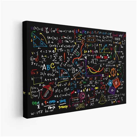 Mathematical Canvas Math Formulas Geometry Canvas Art T For