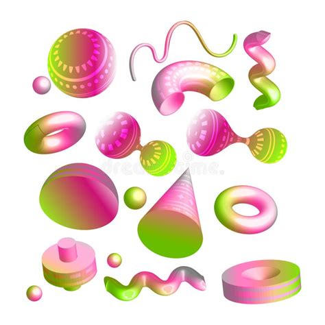 Graphic Gradient Realistic Element Figure Abstract Modern Set Stock Vector Illustration Of