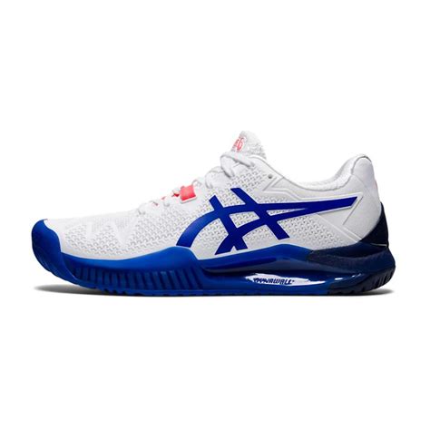 Buy Women Asics Gel Resolution 8 White Lapis Lazuli Blue 1042a072