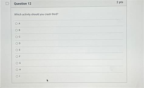 solved question 122 ﻿ptswhich activity should you crash