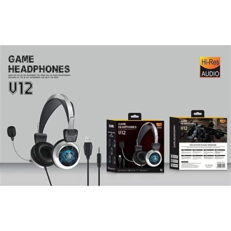 Jual Headphone Gaming V12 Headphone Hp Dan Pc Mic Led {nusa} Shopee Indonesia