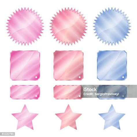 치아는 원과 사각형 사각형의 모양에 빨간색 파란색과 분홍색 광택 벡터 스티커 설정 별 0명에 대한 스톡 벡터 아트 및 기타 이미지 0명 가격 공란 Istock