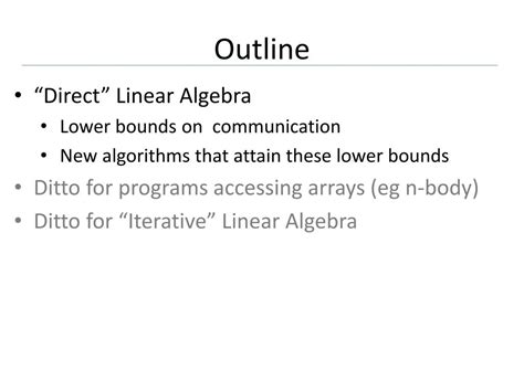 Ppt Introduction To Communication Avoiding Algorithms Csberkeley ~ Demmel Sc13tutorial