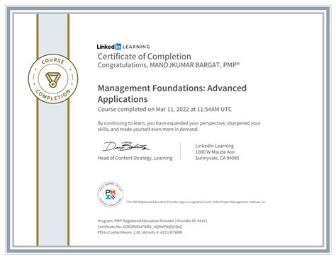 Manojkumar Bargat Pmp® Pgdpm On Linkedin Certificate Of Completion