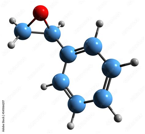 3d Image Of Styrene Oxide Skeletal Formula Molecular Chemical