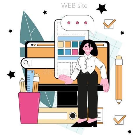 Ux And Ui Designer Online Service Or Platform App Or Website Stock Vector Illustration Of