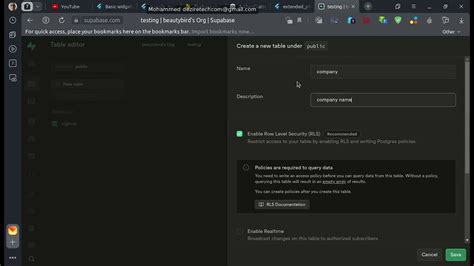1 Supabase Tables Youtube