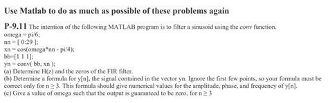Solved Please Provide The Matlab Script Necessary For These