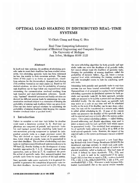 Optimal Load Sharing In Distributed Real Time Systems Ieee Conference Publication Ieee Xplore