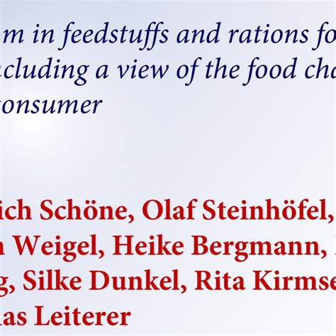 Pdf Selenium In Feedstuffs And Rations For Dairy Cows Including A