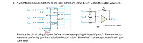 Get Answer A Weighted Summing Amplifier And The Input Signals Are