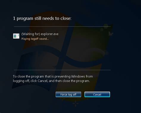 my computer wouldn t log off because it was stuck trying to play the