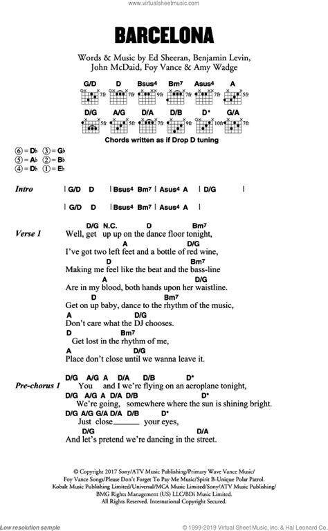 Barcelona Sheet Music For Guitar Chords Pdf