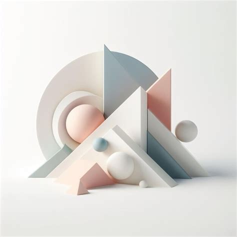 Premium Photo 3 D Render Of Abstract Geometric Forms With Colourful Shapes