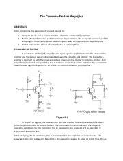 The Common Emitter Amplifier Pdf The Common Emitter Amplifier OBJECTIVES After Completing This