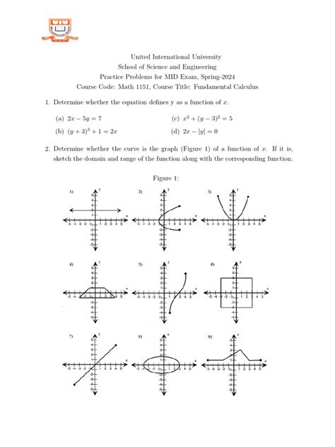 Math 1151 Practice Problems For Mid Exam Pdf Function Mathematics Analysis
