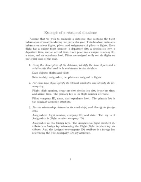Example Of A Relational Database