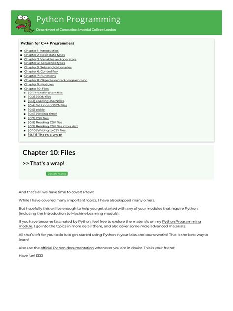 Python Pages Doc Ic Ac Uk Cpp Lessons Cpp 10 Files 11 Complete Html Pdf
