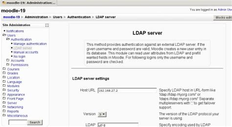 LDAP Authentication MoodleDocs
