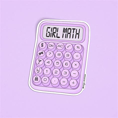 Girl Math Calculator Sticker Girl Math Sticker Calculator Sticker Sticker For Girls Cute