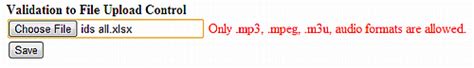 Validation For File Upload Control In Aspnet