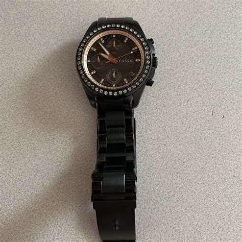 Black Fossil Watch Gem