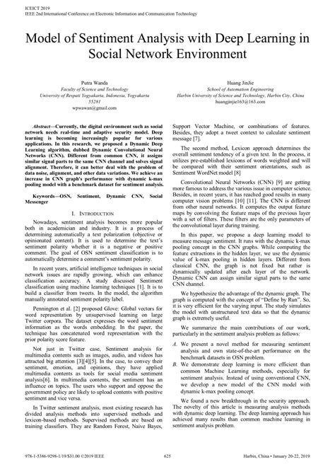 PDF Model Of Sentiment Analysis With Deep Learning In Social Network Environment