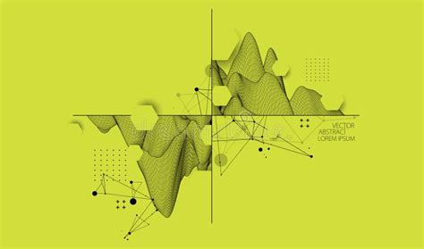 Trendy Abstract Wireframe Background Modern Science Or Technology Art Elements Surface