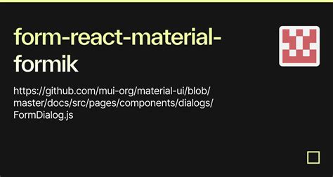 Form React Material Formik Codesandbox