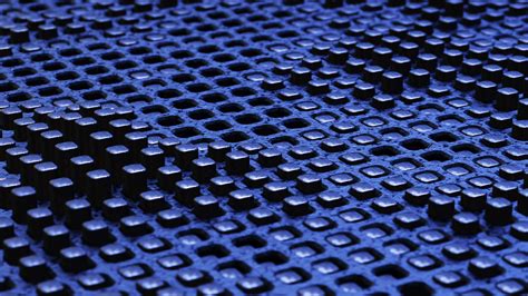 Blue Background Of Black Graphite Cubes Infinitely Looped Animation