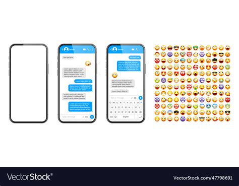Smartphone Messaging App User Interface Design Vector Image