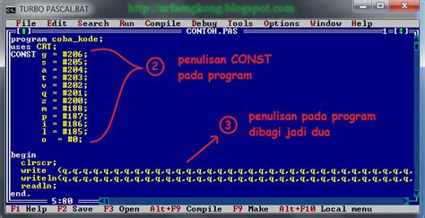 cara membuat tabel pada turbo pascal