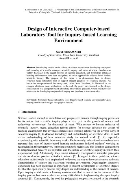 Pdf Design Of Interactive Computer Based Laboratory Tool For Inquiry