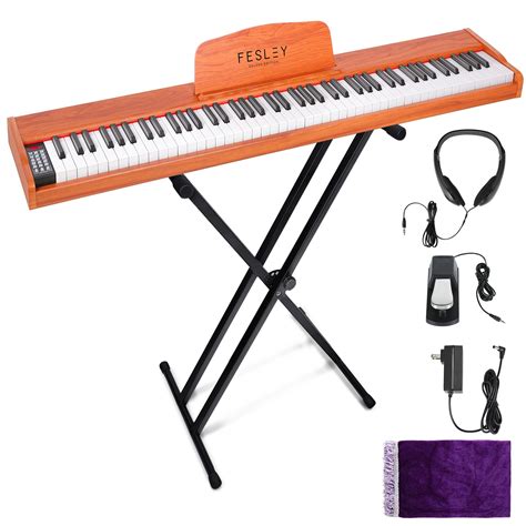 Fesley Weighted Piano Keyboard 88 Keys With Stand Full